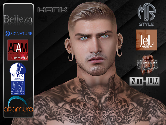 Second Life Marketplace - :: MR Style :: Shape Hank - Lelutka JON Head Belleza Jake, Signature ...